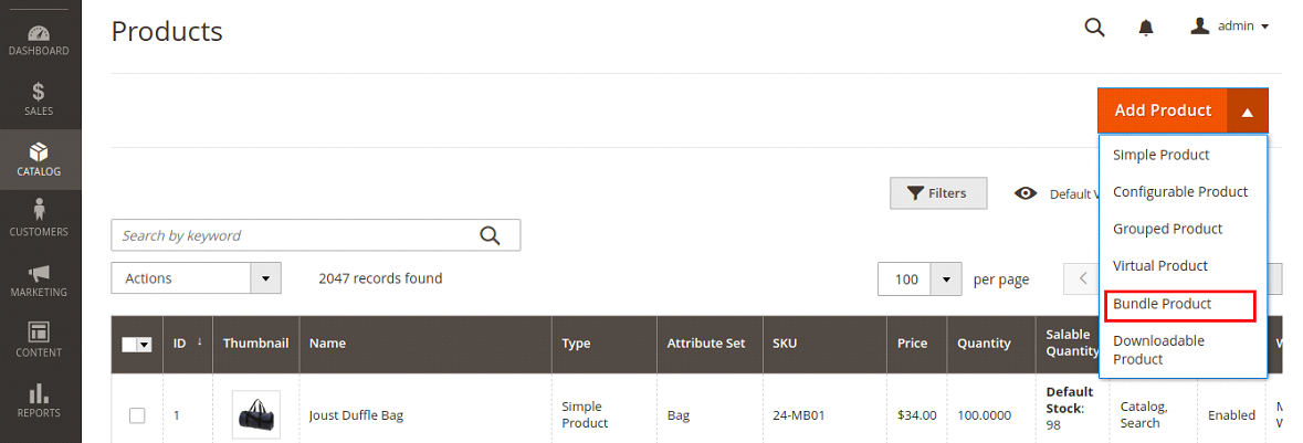 How to create Bundle Products in Magento 2