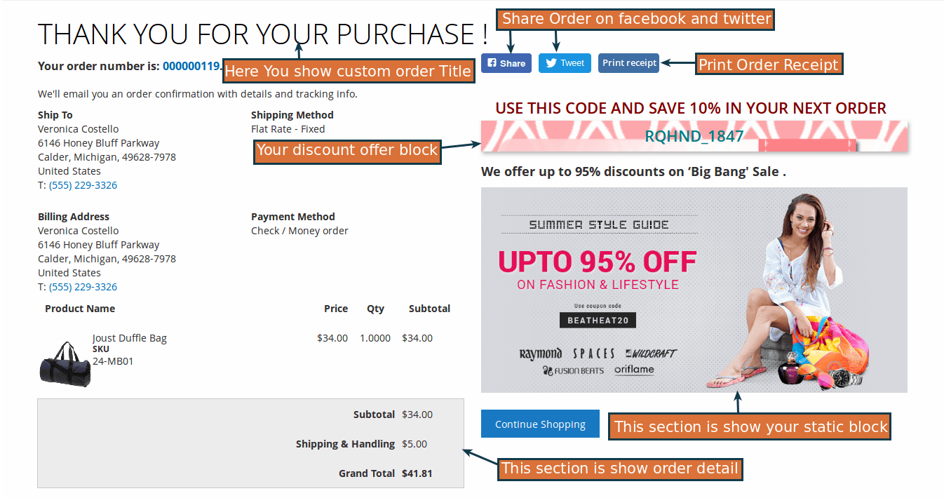 Magento 2 Checkout Success Page | MageAnts