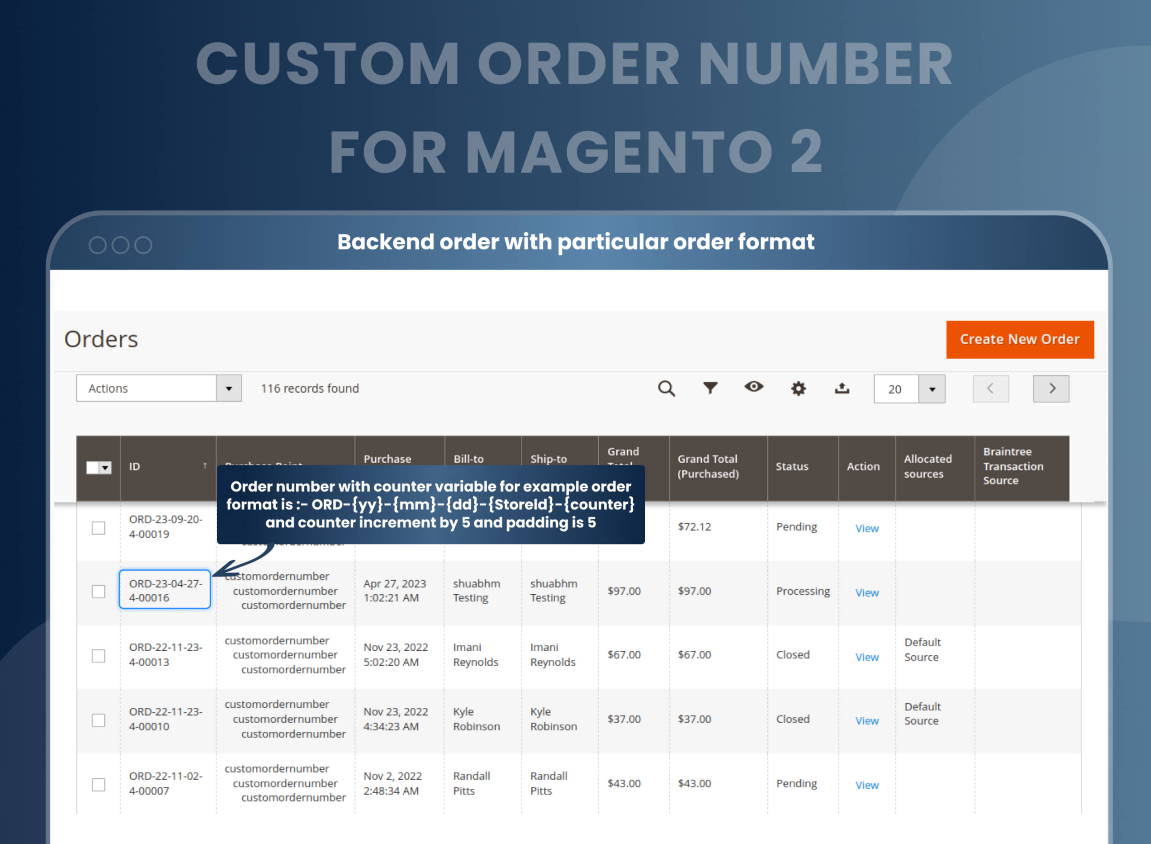 Magento 2 Custom Order Number Extension