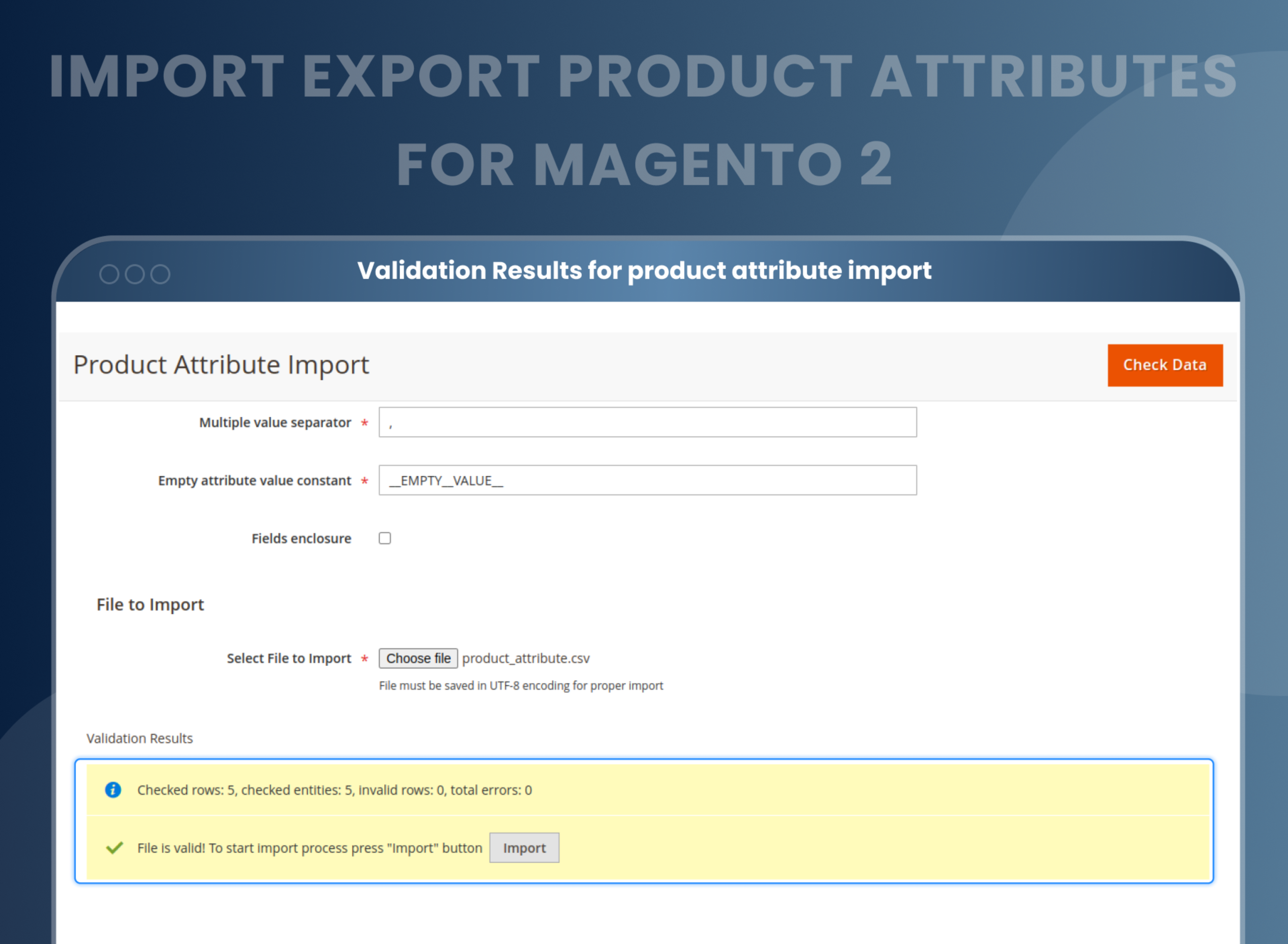 Magento 2 Import Export Product Attributes Extension