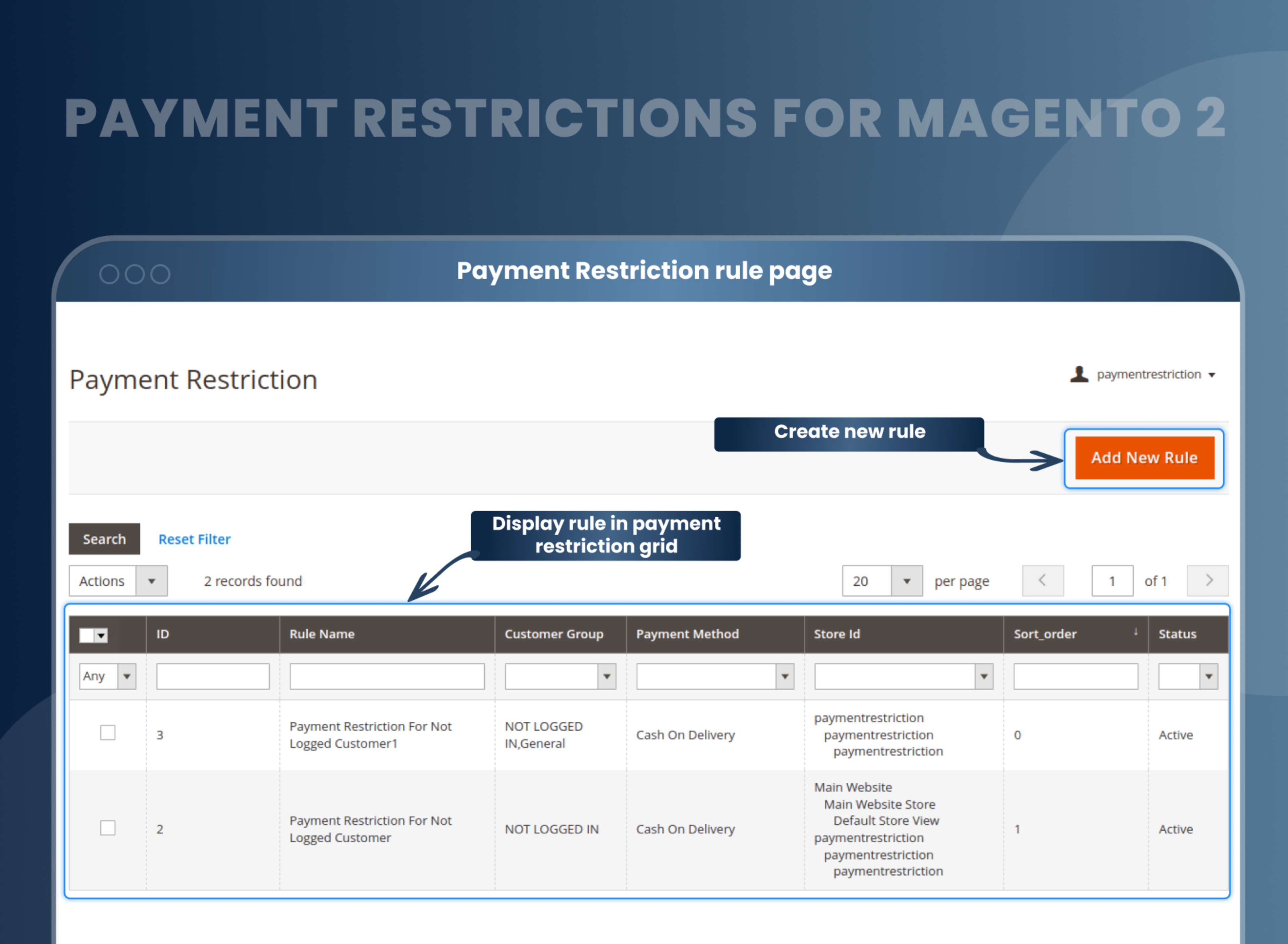 Magento 2 Payment Restrictions Extension