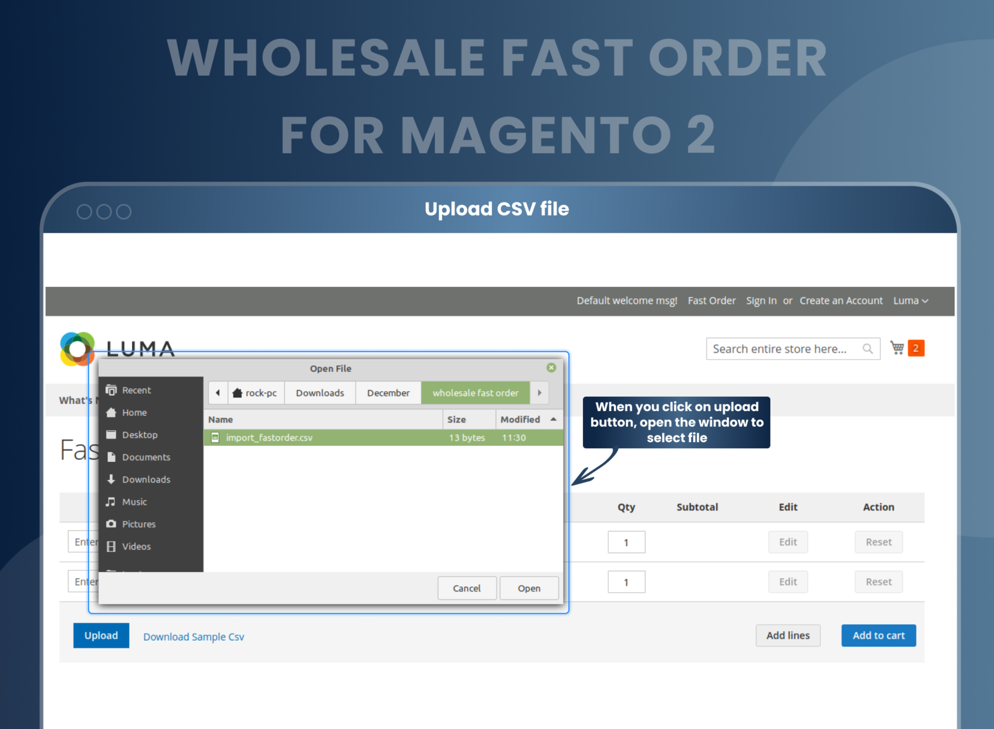 Magento 2 Fast Order Extension | B2B Quick Order By SKU